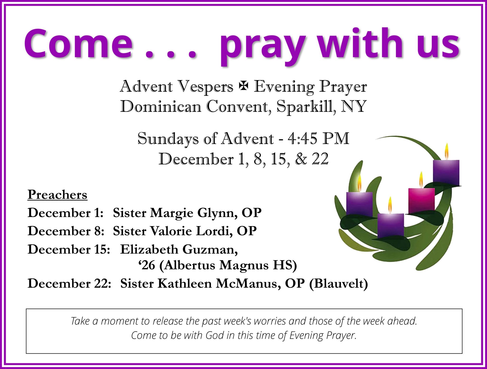 Advent Vespers - Dominican Sisters of Sparkill