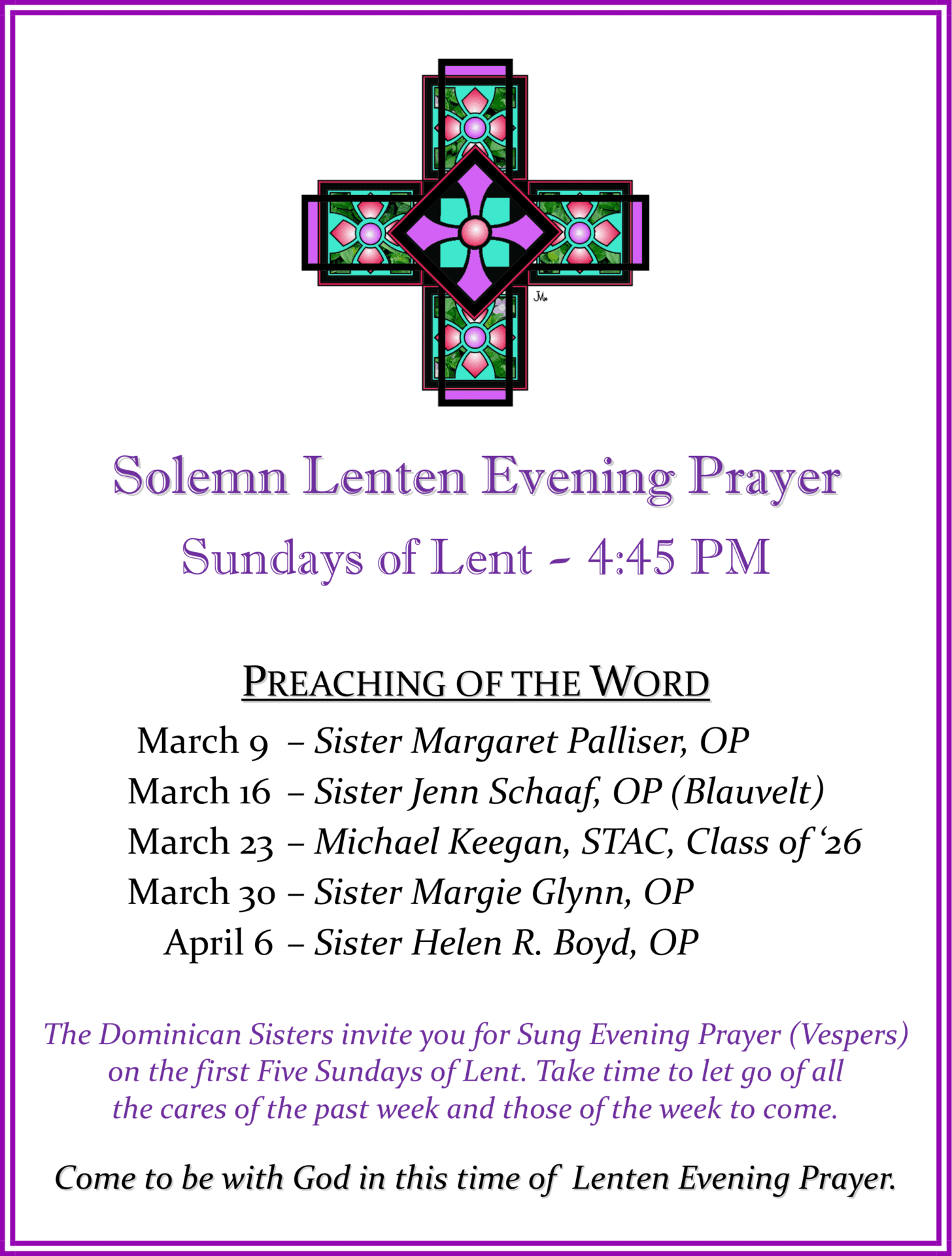 Lenten Evening Prayer, 2025 - Dominican Sisters of Sparkill