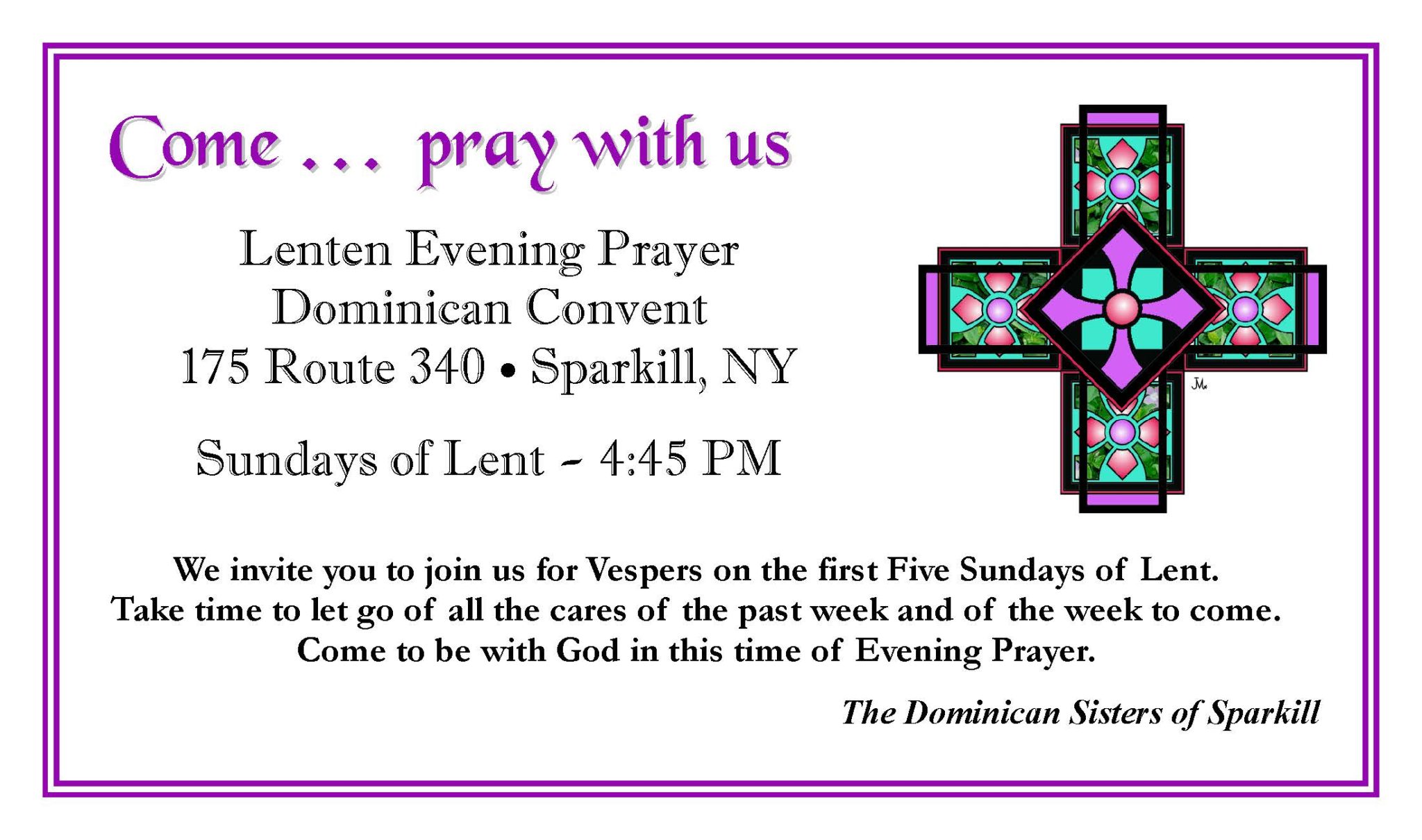 Lenten Evening Prayer, 2025 – Dominican Sisters of Sparkill