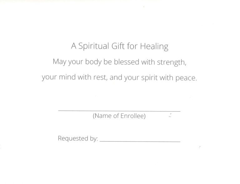 Prayer Card - Spiritual Healing